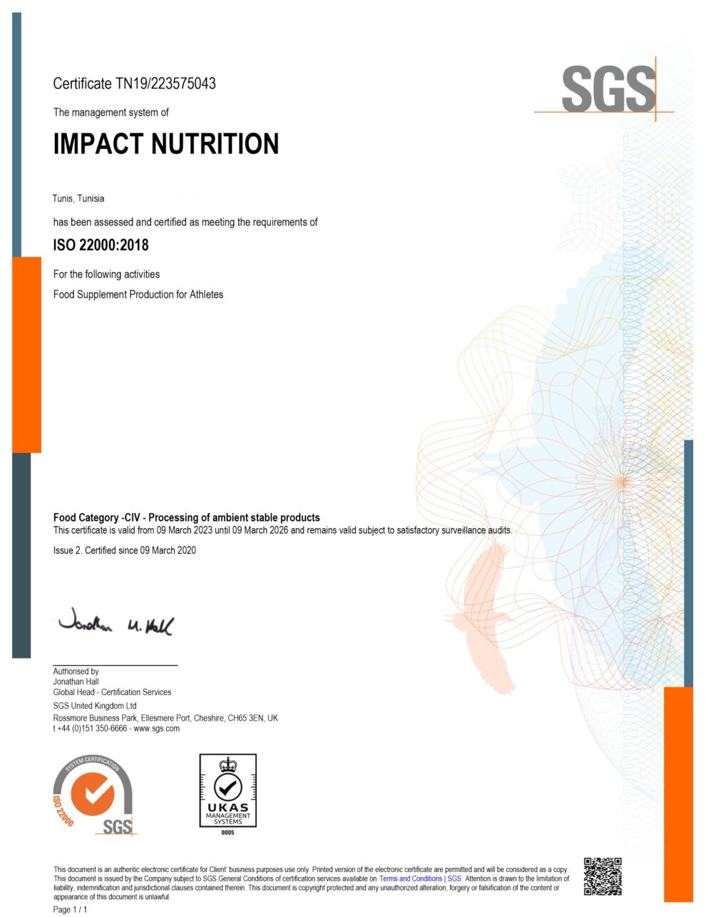 Nos certifications - Impact Sport Nutrition